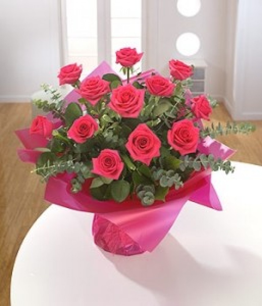 12 Pink Roses | Rosa Florist